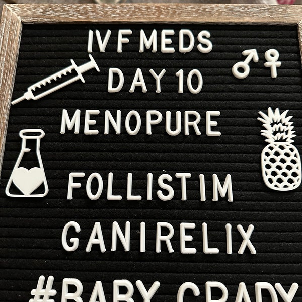 IVF Letter Board Icons - French Fries Pineapple Shot Rainbow, Test Tube ...