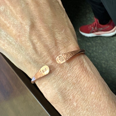 Thick Copper Bangle With Letter Number Symbol Engraving Bracelet ...