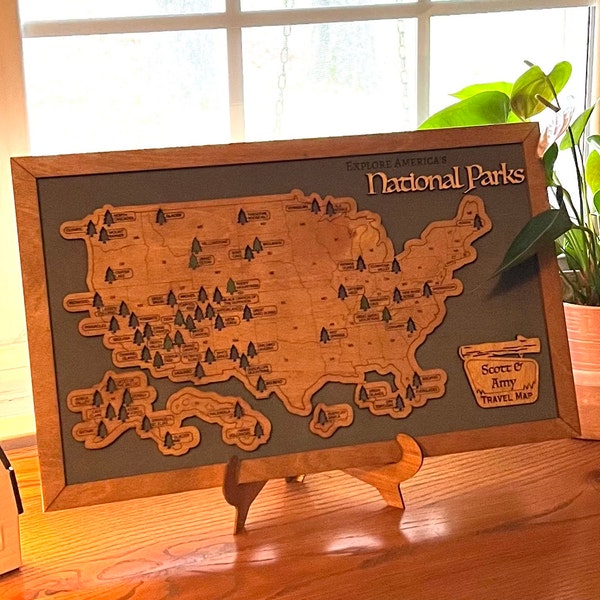 Custom USA National Parks Travel Map | Camper RV Gift | 5th Anniversary ...