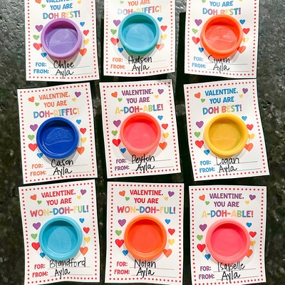 Playdoh Valentines, Printable Valentine Cards, Non-candy Valentine ...