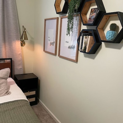 Set of 6 Hexagon Shelves, Two Tone, Two Color, Honeycomb Shelves, Plant ...