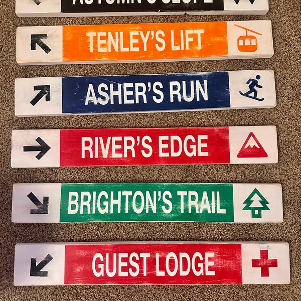 Ski Trail Difficulty Signs, Mountain Trail Markers, Ski Lovers Gifts ...