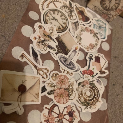 Vintage Stickers Journal Stickers Planner Stickers Scrapbook Stickers