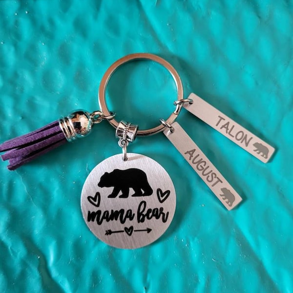 MAMA BEAR Keychain • BABY Bear • Mom Gift Keychain • Momma Gift • Mama ...
