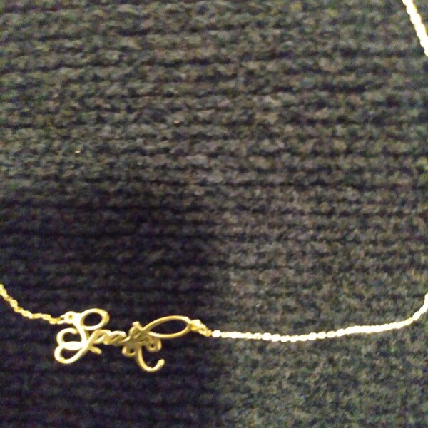 14K Solid Gold Name Necklace-real Gold Name Necklace-name Necklace Gold ...