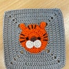 Crochet Tiger Square Pattern // Tiger Granny Square Motif // Crochet ...