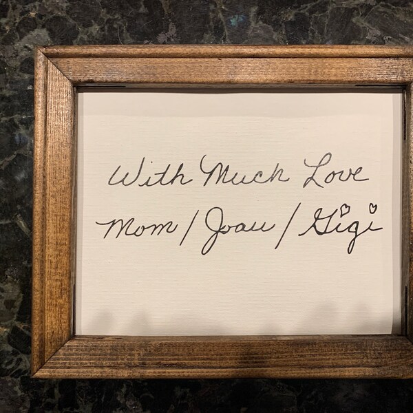 Original Handwriting Gift | Custom Handwriting Canvas Sign ...