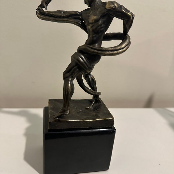 Athlete Wrestling With a Python Sculpture-roman Art Figure-ancient ...