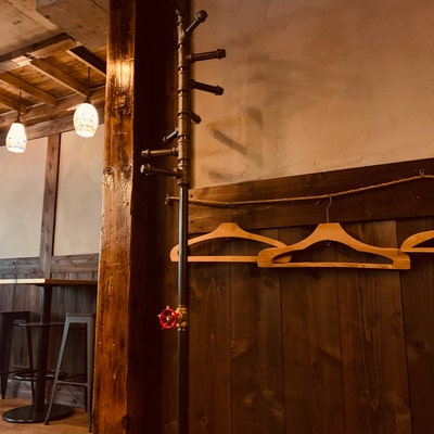 Black Pipe Coat Rack Industrial Style Free Standing Metal Spiral Coat ...