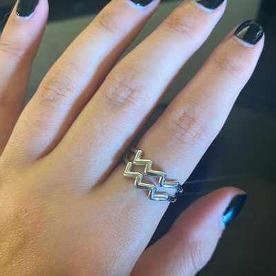 Aquarius Ring Horoscope Zodiac Ring Zodiac Sign Ring Astrology Jewelry ...