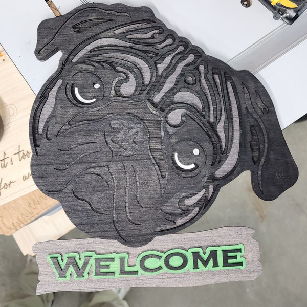3d Pug Svg, Dxf Laser Cut Files, Layered Dog Svg, Pug Mandala Svg, Pug ...