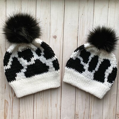 Cow Beanie // 3 Sizes // Crochet Pattern, Cow Print, Moo, Crochet ...