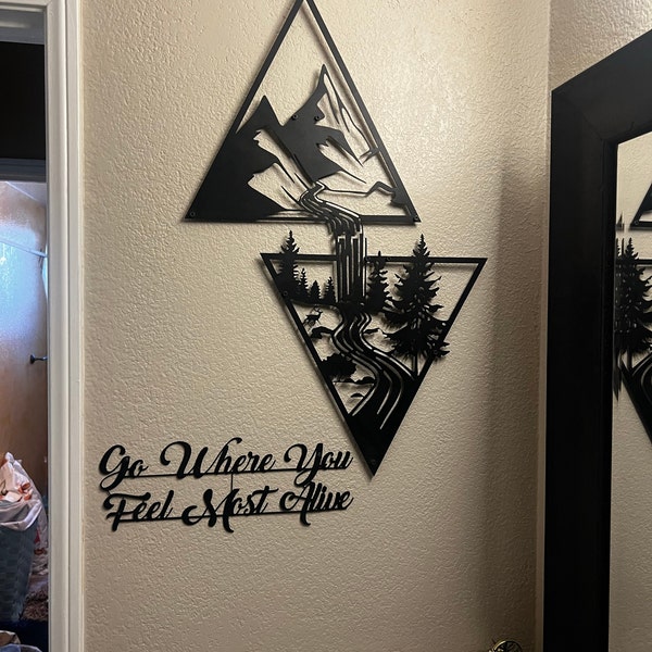 Round Metal Wall Art With Palm Trees and Sun on the Beach, Circular ...