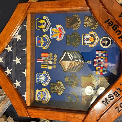Handcrafted Air Force Skill Level Badge Shadow Box-air Force Shadowbox ...