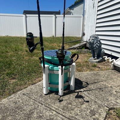 2 Fishing Rod Holder for YETI Loadout Bucket, Aluminum Frame, USA Made ...