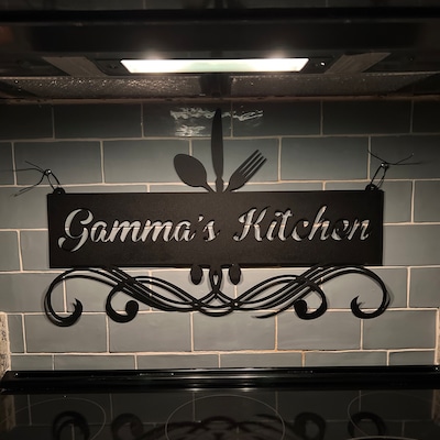 Custom Metal Kitchen Sign With Personalized Text - Etsy