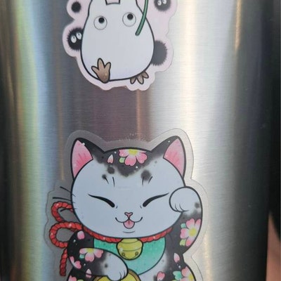 HOLOGRAPHIC Yokai Nekomata Japanese Folklore Neko Skull STICKER by ...