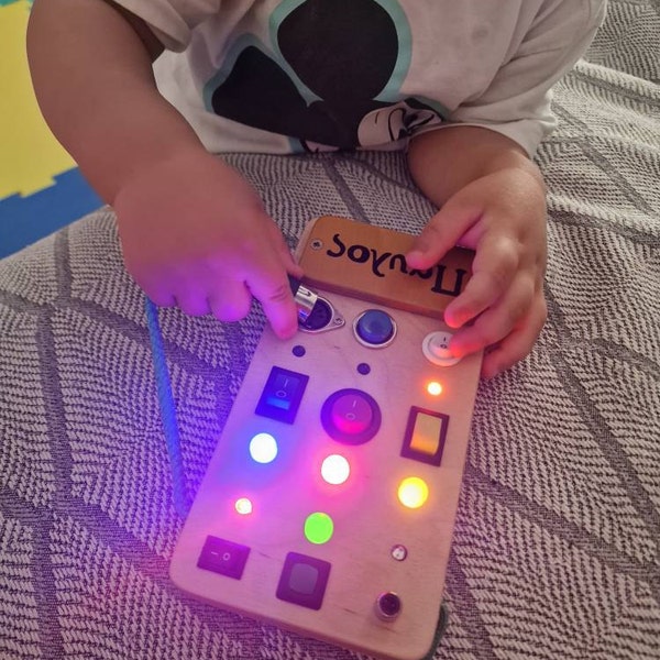 LED Light Switch Board for Toddler Electronic Busy Board for Travel ...