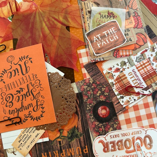 Autumn Junk Journal Kit, October Journal, October Road, Fall Paper Pack ...