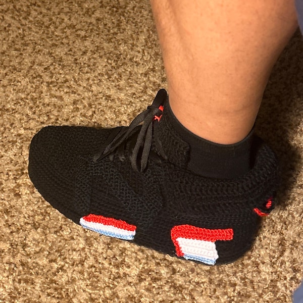 High Top Converse-style Sneaker Slippers, Custom Unisex House Crochet ...