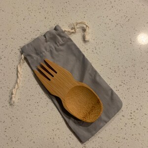 Zero-waste Reusable Organic Bamboo Spork With Up-cycled / - Etsy