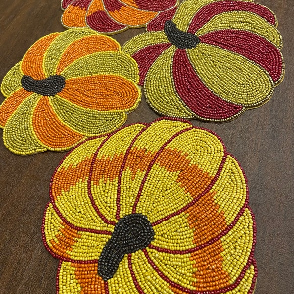 Handmade Bead Table Runner, Multicolour Pumpkin Fall Runner - Etsy