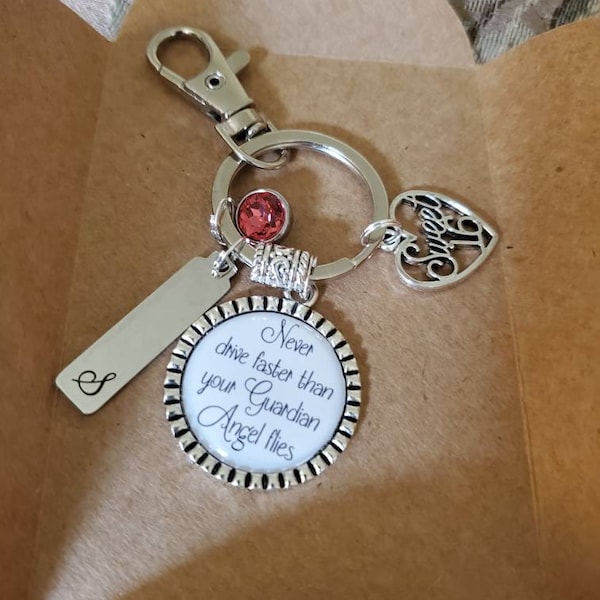 Personalized Sweet 16 New Driver Keychain-guardian Angel Keychain-sweet ...