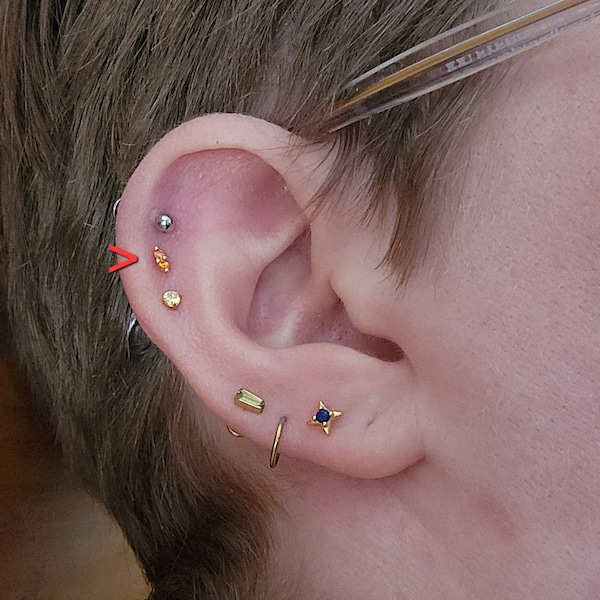 18G/16G Tiny Dragonfly Labret Flat Back Stud Solid 925 Sterling Silver ...