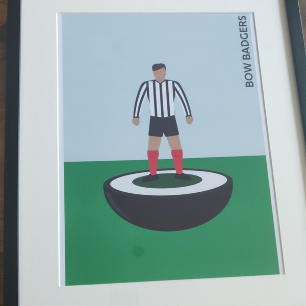 Retro Illustrated Subbuteo Style Table Football Player Poster Print ...