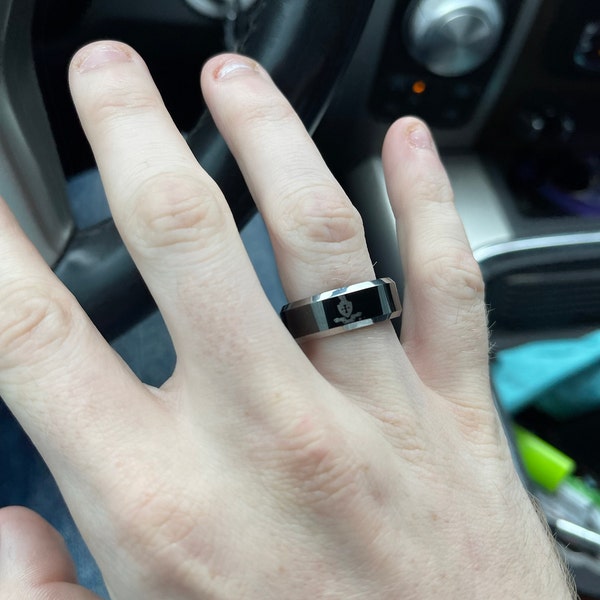 Sigma Chi Black Tungsten Fraternity Ring With Crest and Greek Letters ...