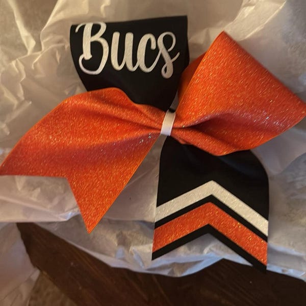 Skinny Collegiate Cheer Bow, White and Green Cheer Bow, Add ...