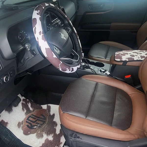 Cow Hide Print Car Mats, Personalization Available - Etsy