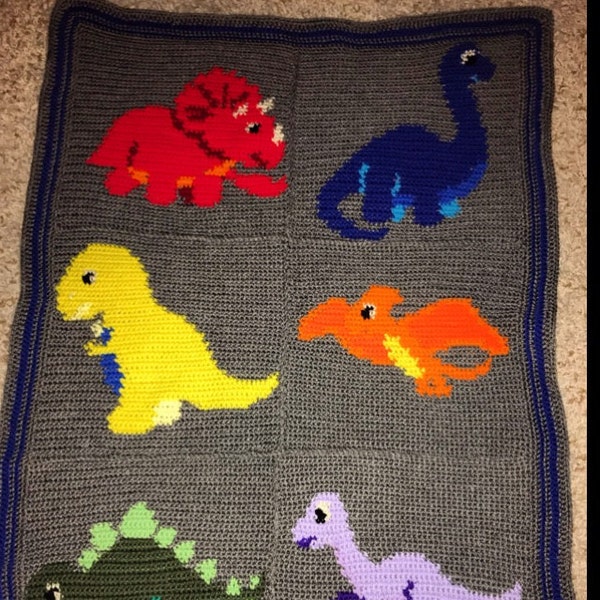 INSTANT DOWNLOAD - Dinosaurs - Crochet Graph - Crochet Pattern - Baby ...