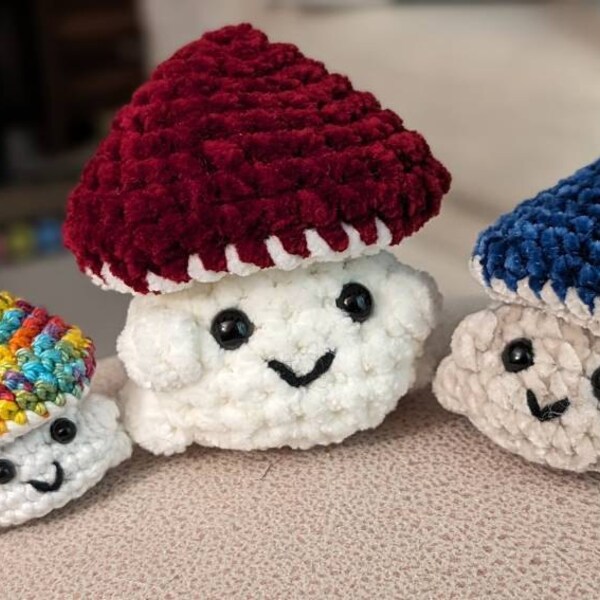 Mushy Crushy Free NO-SEW Crochet Amigurumi PDF Pattern, Small Mushroom ...