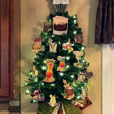 Christmas Tree Skirt 42 Inch Diameter Bird House Quilted - Etsy