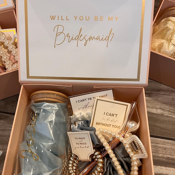 Personalized Bridesmaid Proposal Box: Hair Accessories Gift Set - Etsy