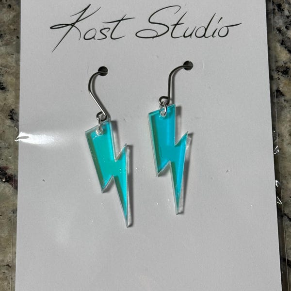 Neon Acrylic Lightning Bolt Keychain, Great Gift Idea, Fun Vibe, Splash ...