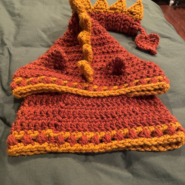 CROCHET PATTERN - Lucky Dragon Hood & Cowl - Crochet Hood Pattern ...