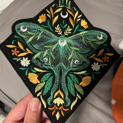 Lunar Moth in Fall Foliage Diamond With Border AND Coordinating ...