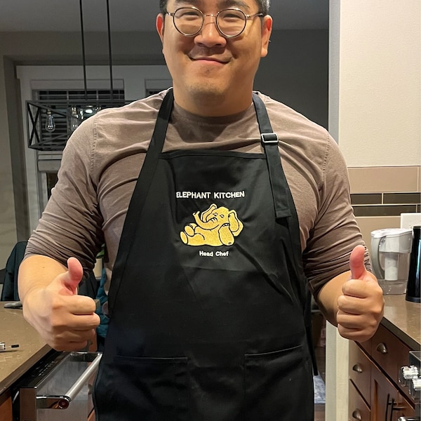 Custom Embroidered Apron, Custom Logo, Design Your Own, Custom Text ...