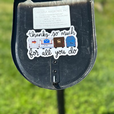 Thank You Mailbox Decal New, Mailman Sticker, Mailman Gift, Mailbox ...