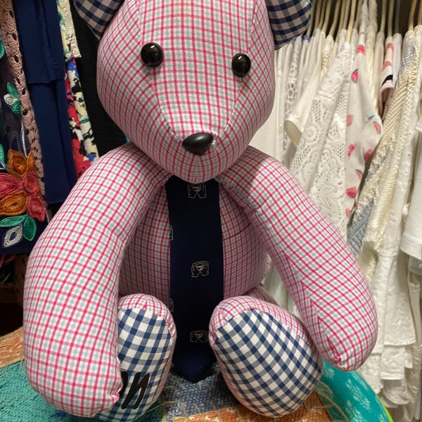 Handmade Memory Bear, Custom Legacy Plush, Handmade Keepsake From Loved ...