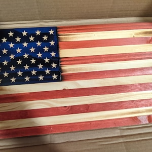 Small Handmade Rustic American Wooden Flag - Etsy