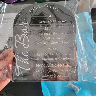 Wedding Arch Bar Sign Let's Drink Sign Custom Acrylic Bar Menu Sign for ...