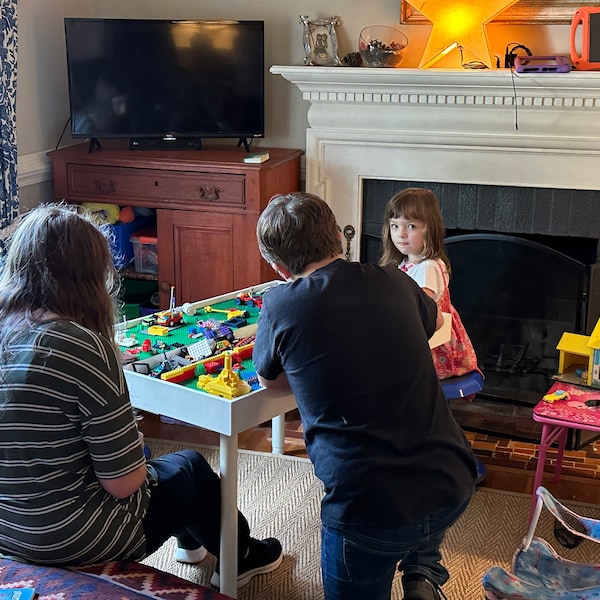 Large Building Bricks Table, Kids Table With Storage, Activity Table ...