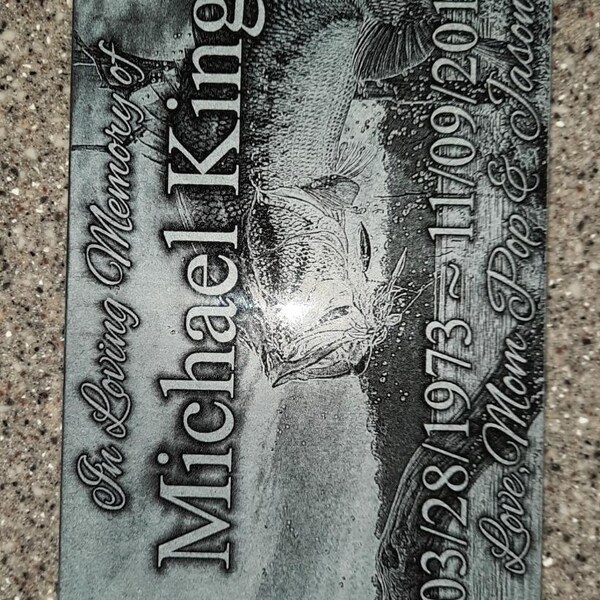 Personalized Human Stone Memorial Engraved Marker Granite 6" X 12 ...