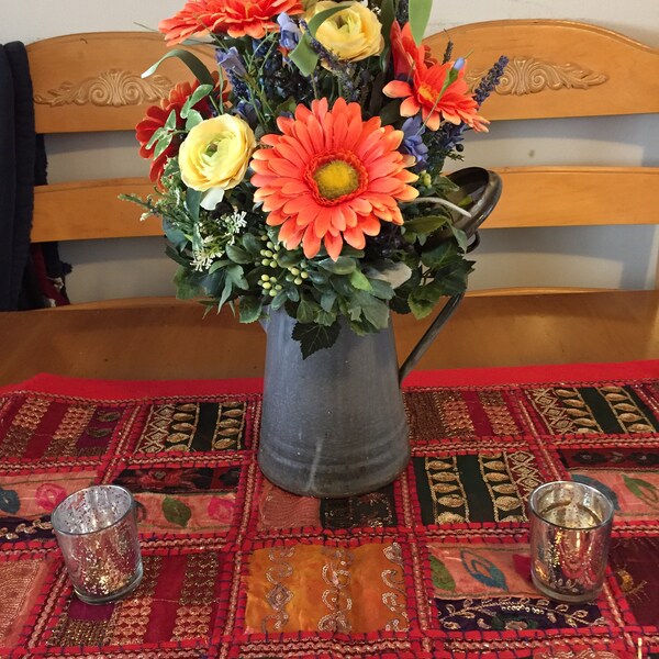 Vintage RC Pottery Lidded Floral Tureen With Silk Pink and Peach ...
