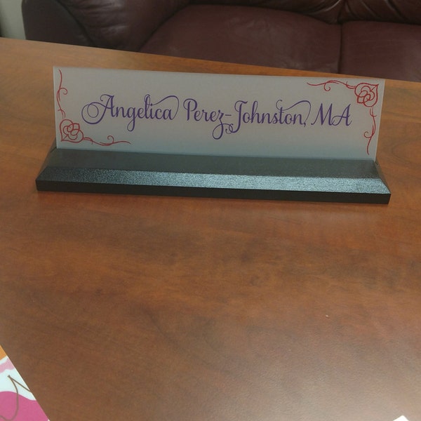Desk Name Plate Office Supply Personalized Secretary Sign Gift Custom ...