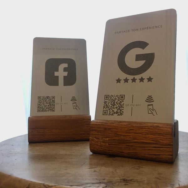 Google Review NFC Stand With QR Code, Google Reviews Display, Table ...