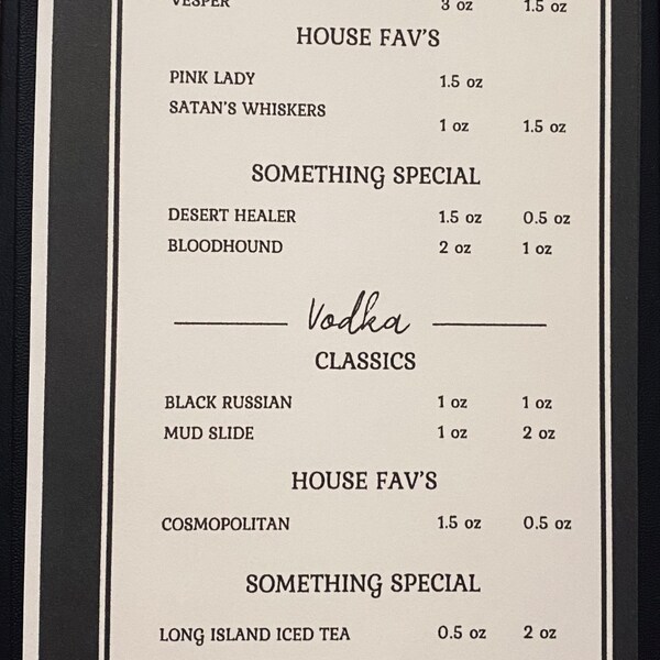 Modern Drink Menu Template: Sophisticated Cocktail & Wine List - Clean ...